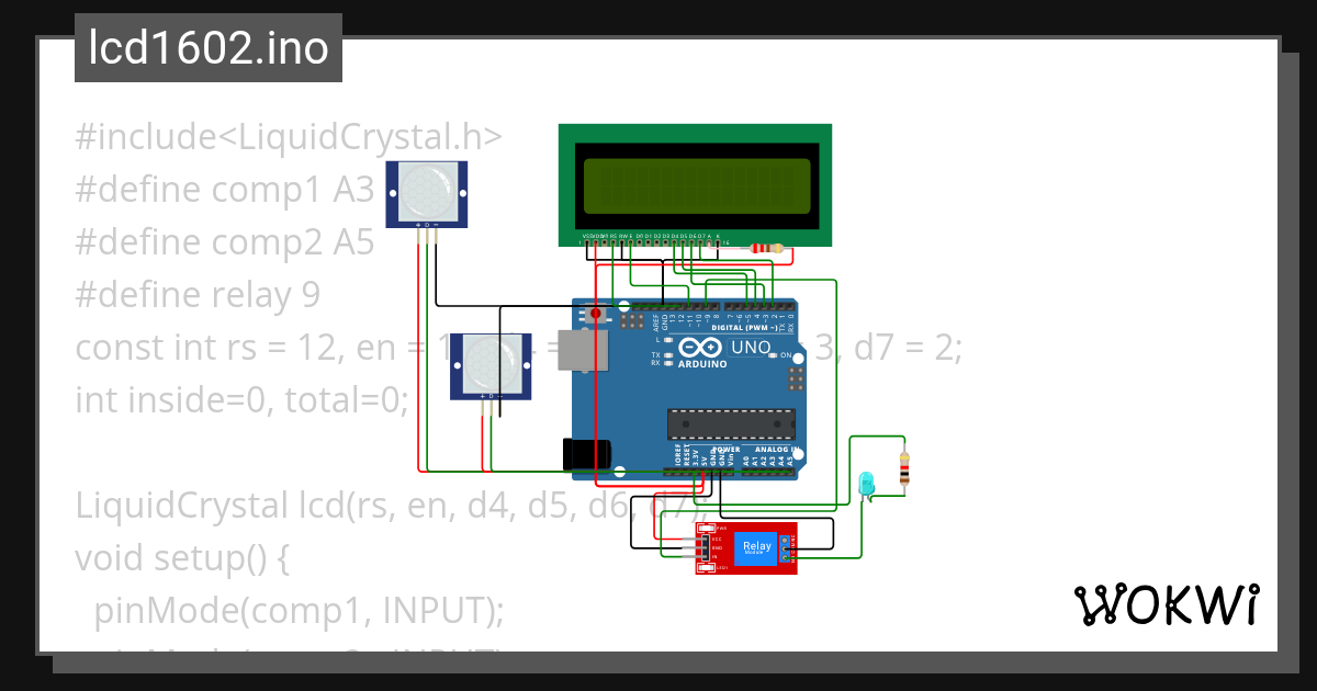 lcd1602.ino - Wokwi ESP32, STM32, Arduino Simulator