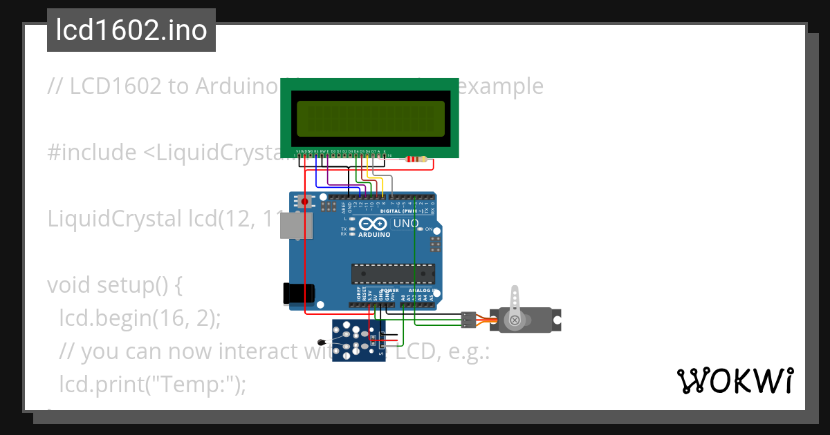 lcd1602.ino - Wokwi ESP32, STM32, Arduino Simulator
