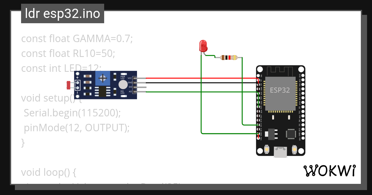 ldr esp32.ino copy - Wokwi ESP32, STM32, Arduino Simulator