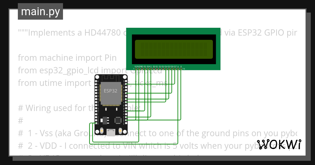 LCD - Wokwi ESP32, STM32, Arduino Simulator