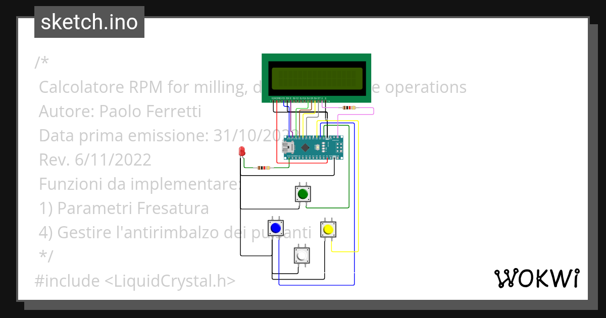 Calc. RPM-Arduino nano - Wokwi ESP32, STM32, Arduino Simulator