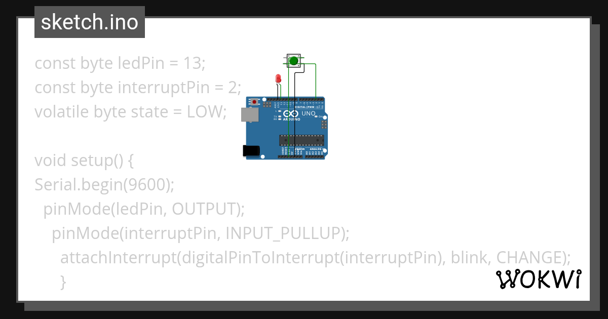 interrupt.ino - Wokwi ESP32, STM32, Arduino Simulator
