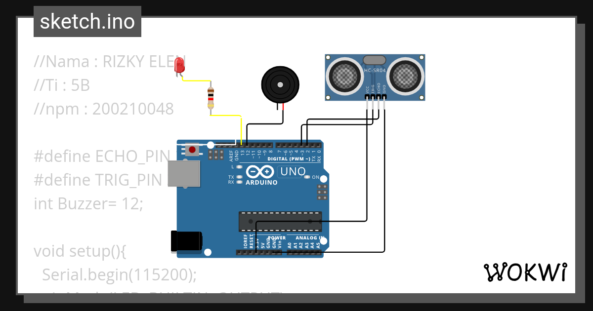 Sensor Jarak - Wokwi Arduino and ESP32 Simulator