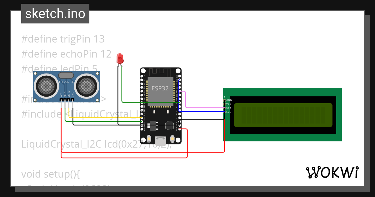 ultrasonic.ino - Wokwi ESP32, STM32, Arduino Simulator