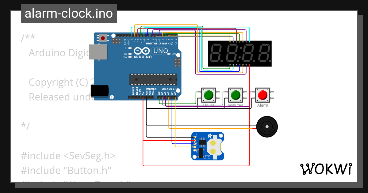alarm-clock.ino copy - Wokwi ESP32, STM32, Arduino Simulator