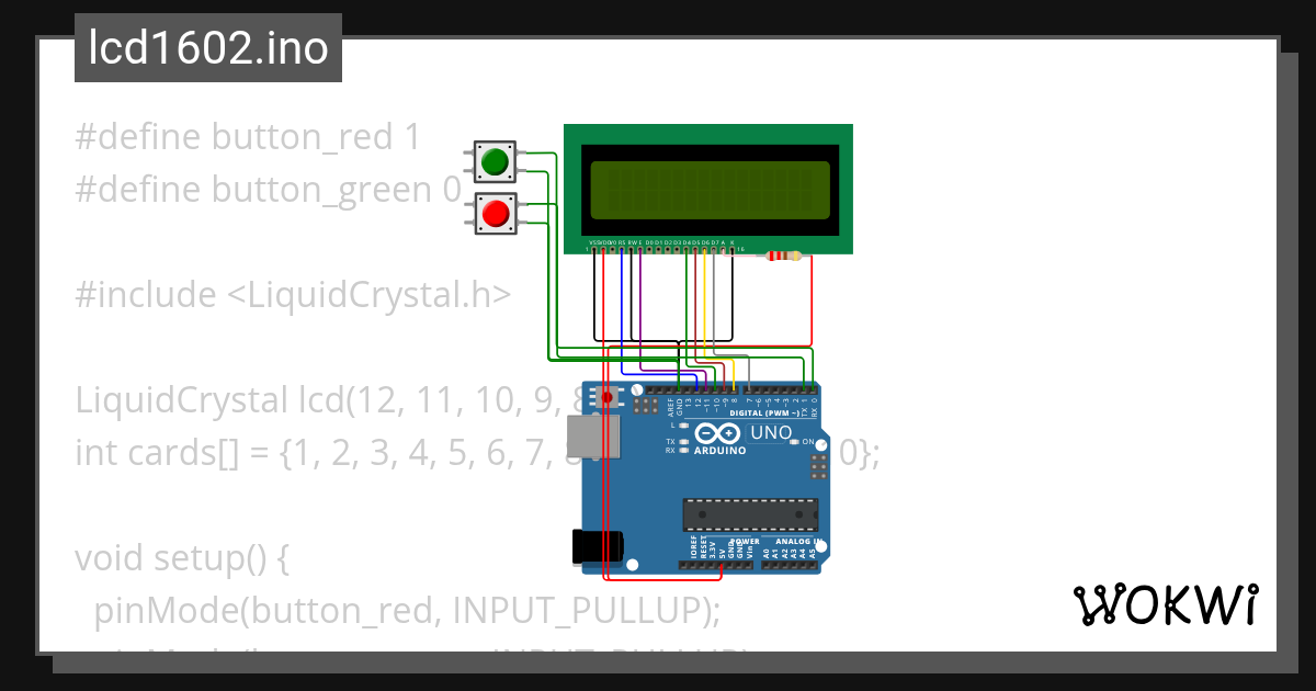 lcd1602.ino - Wokwi ESP32, STM32, Arduino Simulator