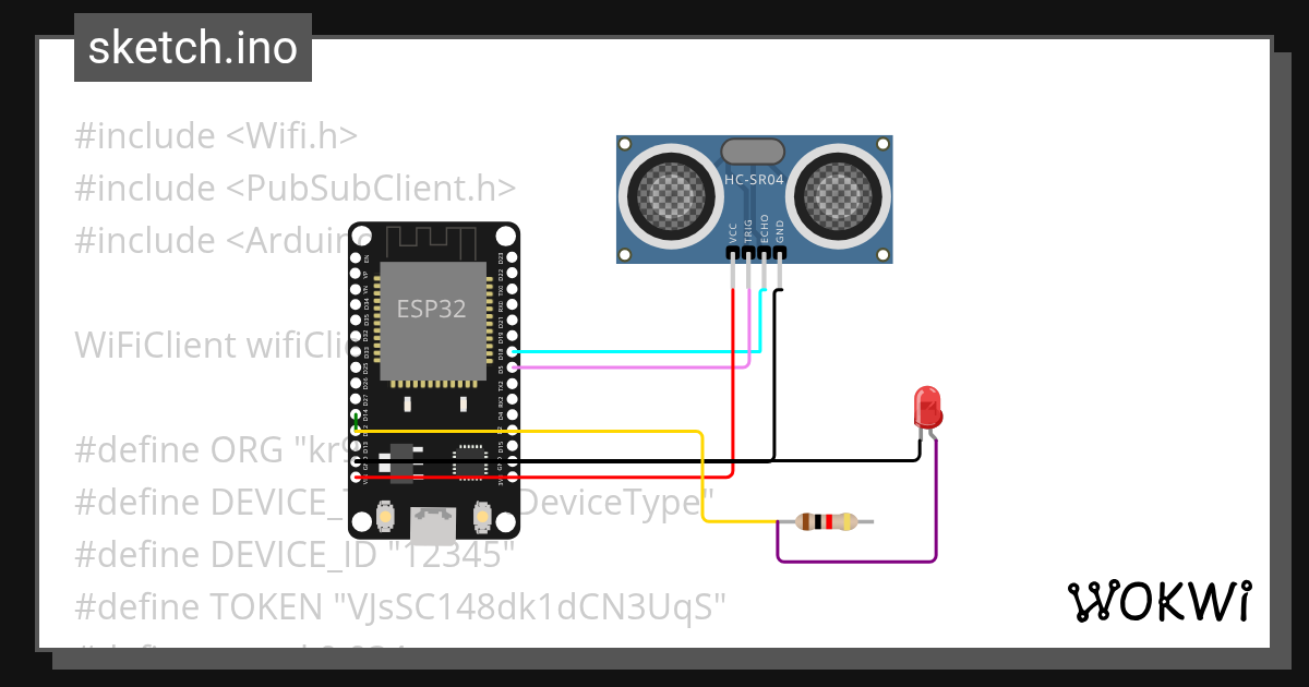 ultrasonic sensor - Wokwi ESP32, STM32, Arduino Simulator