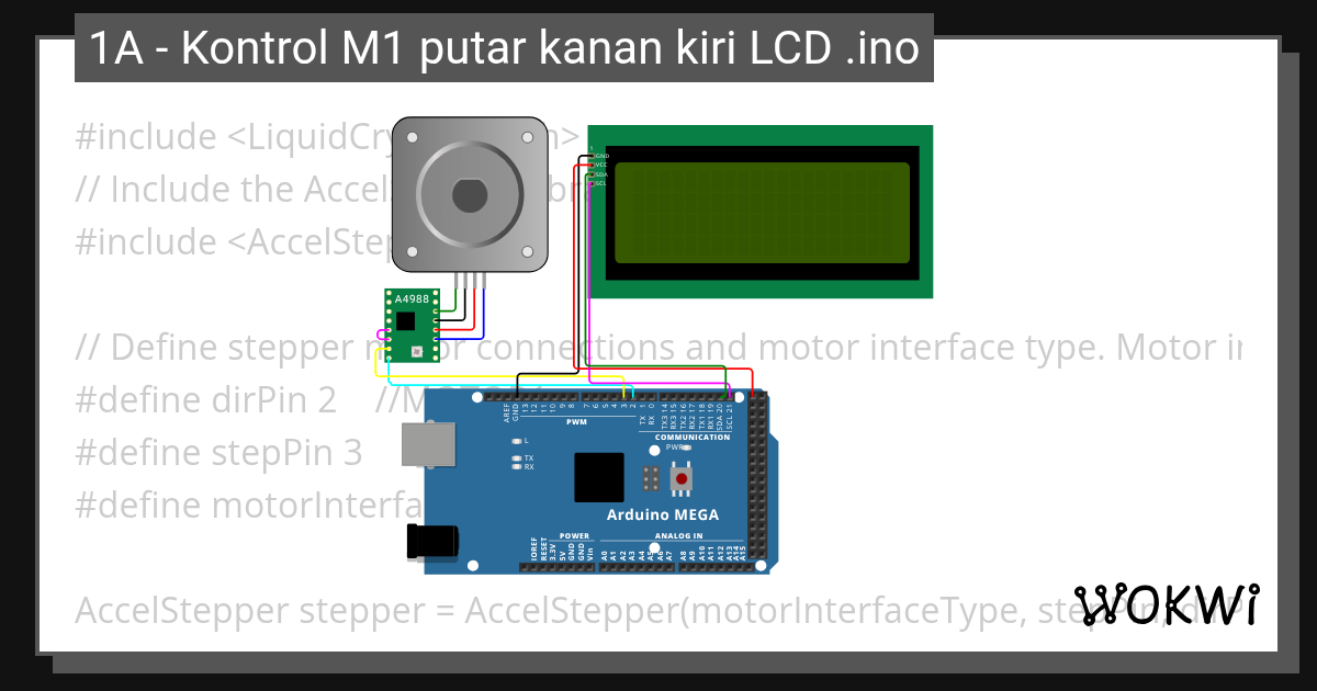1a Kontrol M1 Putar Kanan Kiri Lcd Ino Wokwi Esp32 Stm32 Arduino 6584