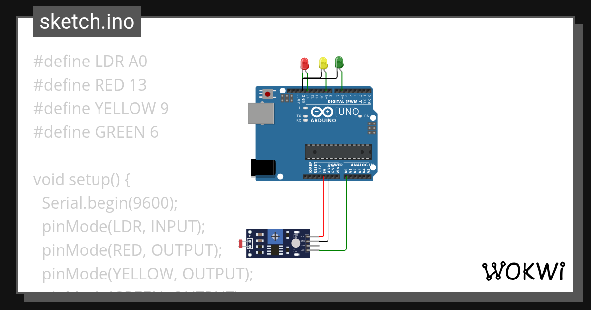 LDR.ino - Wokwi ESP32, STM32, Arduino Simulator
