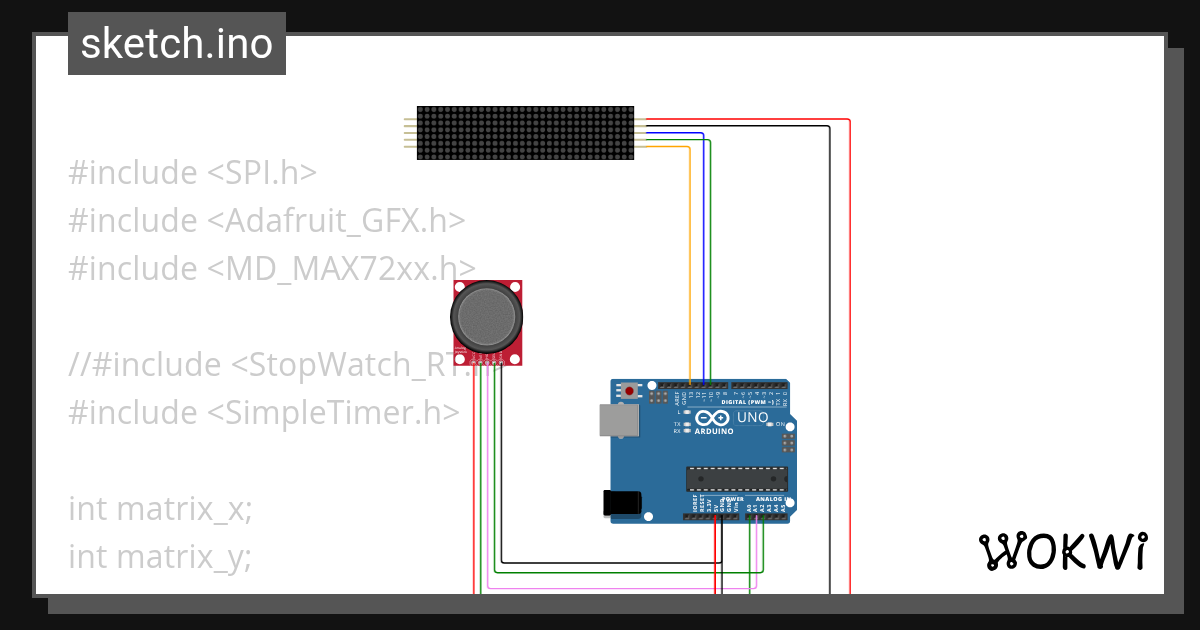 led matrix.ino - Wokwi ESP32, STM32, Arduino Simulator