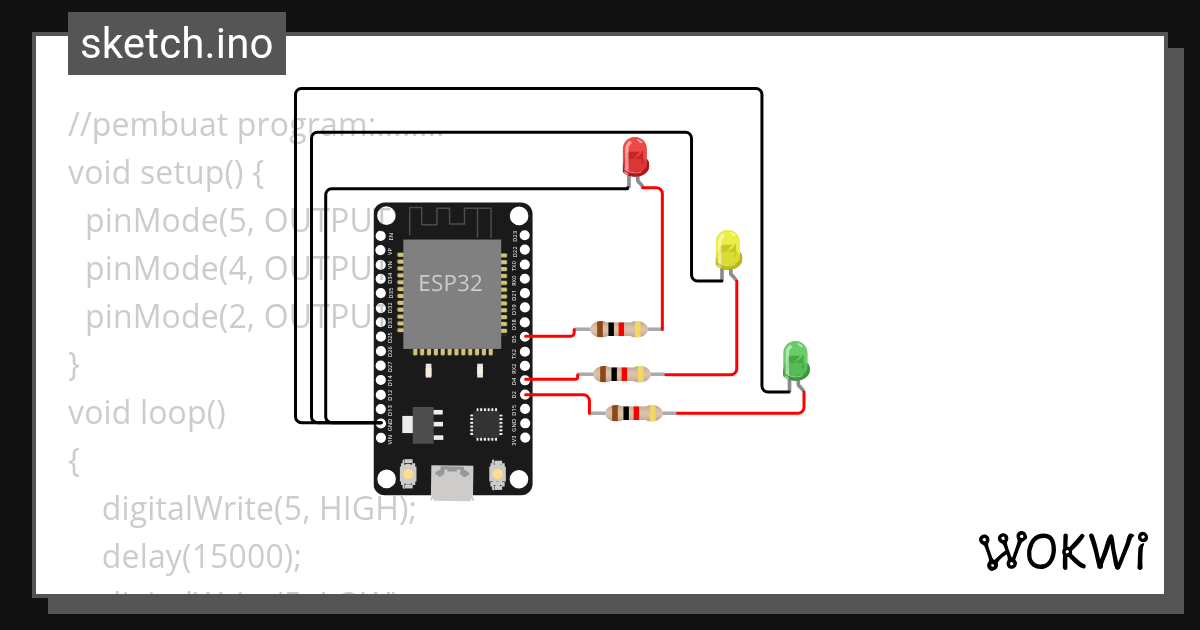 ESP LED berjalan - Wokwi ESP32, STM32, Arduino Simulator ESP LED berjalan - Wokwi ESP32, STM32, Arduino Simulator