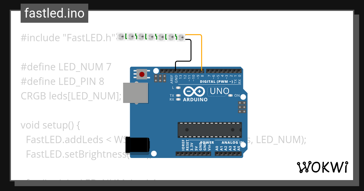 fastled.ino - Wokwi ESP32, STM32, Arduino Simulator fastled.ino - Wokwi ESP32, STM32, Arduino Simulator