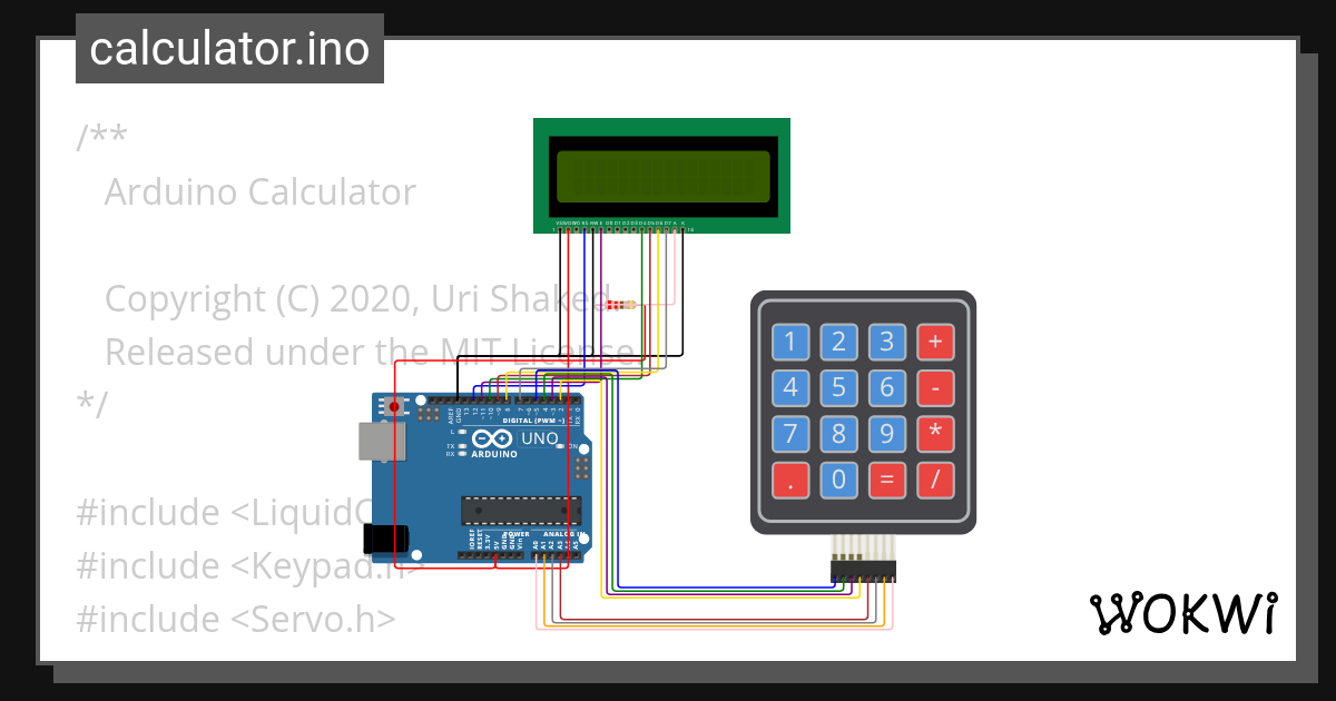 calculator.ino - Wokwi ESP32, STM32, Arduino Simulator