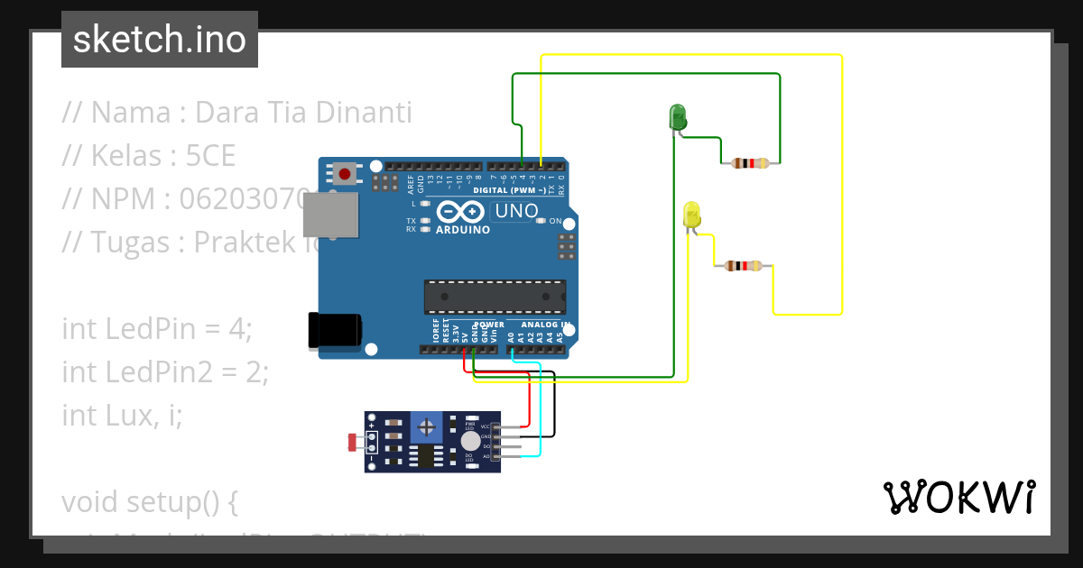SensorLDR_DaraTiaDinanti_5CE - Wokwi ESP32, STM32, Arduino Simulator