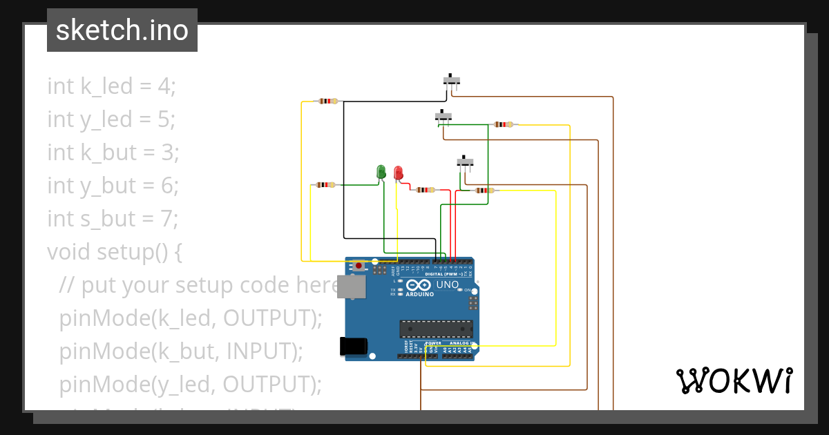 3 Butonlu Tek Led Yakma Wokwi Esp32 Stm32 Arduino Simulator 