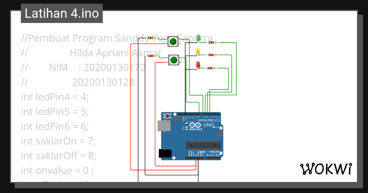 Latihan 4.ino - Wokwi ESP32, STM32, Arduino Simulator