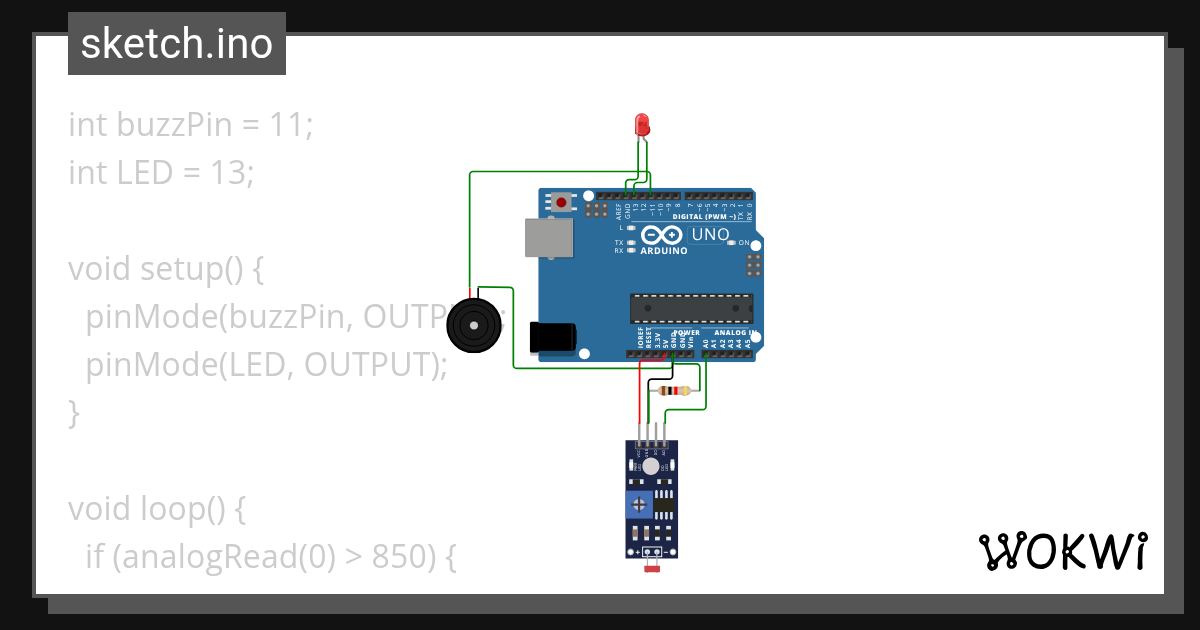 Laser Trip Wire Alarm - Wokwi ESP32, STM32, Arduino Simulator