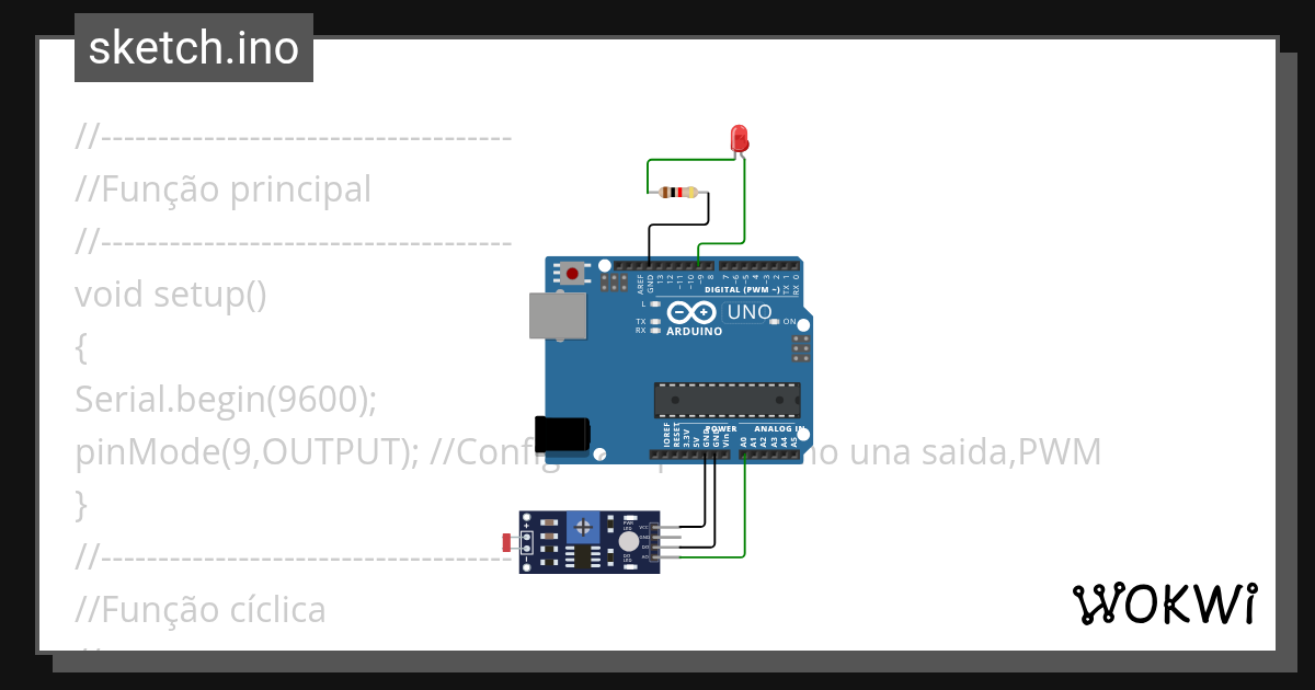 Controle De Intensidade De Um Led Wokwi Esp32 Stm32 Arduino Simulator 3640