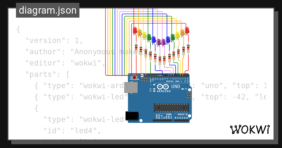 Chase Led Lo Wokwi Esp32 Stm32 Arduino Simulator 5043
