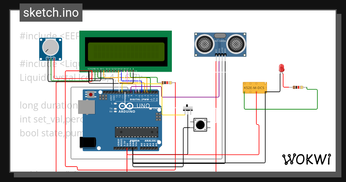 automatic water pump - Wokwi ESP32, STM32, Arduino Simulator