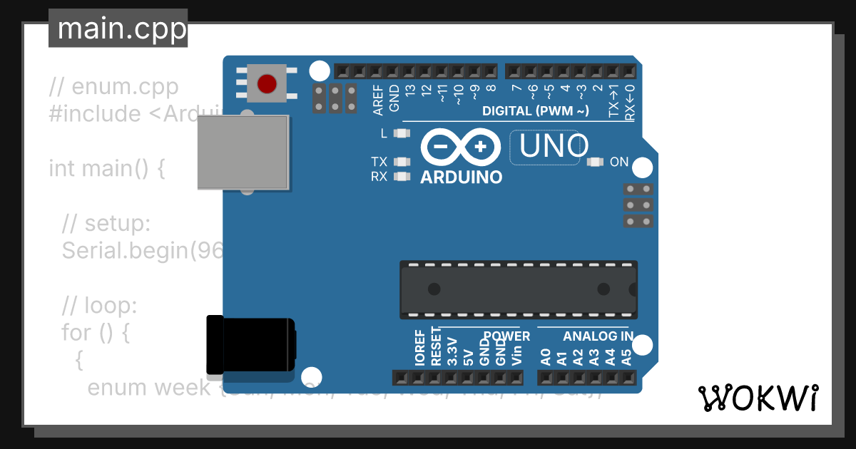 Enum cpp Wokwi ESP32 STM32 Arduino Simulator