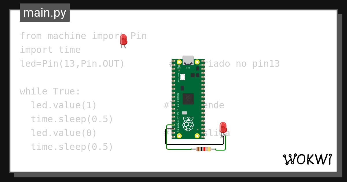 Acionamento Led Wokwi Esp32 Stm32 Arduino Simulator