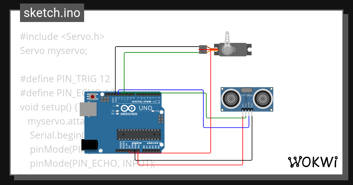 HC-SR04 Ultrasonic Distance Sensor 11/11/2022 - Wokwi ESP32, STM32, Arduino Simulator