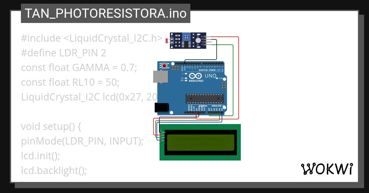 TAN_PHOTORESISTORA.ino - Wokwi ESP32, STM32, Arduino Simulator