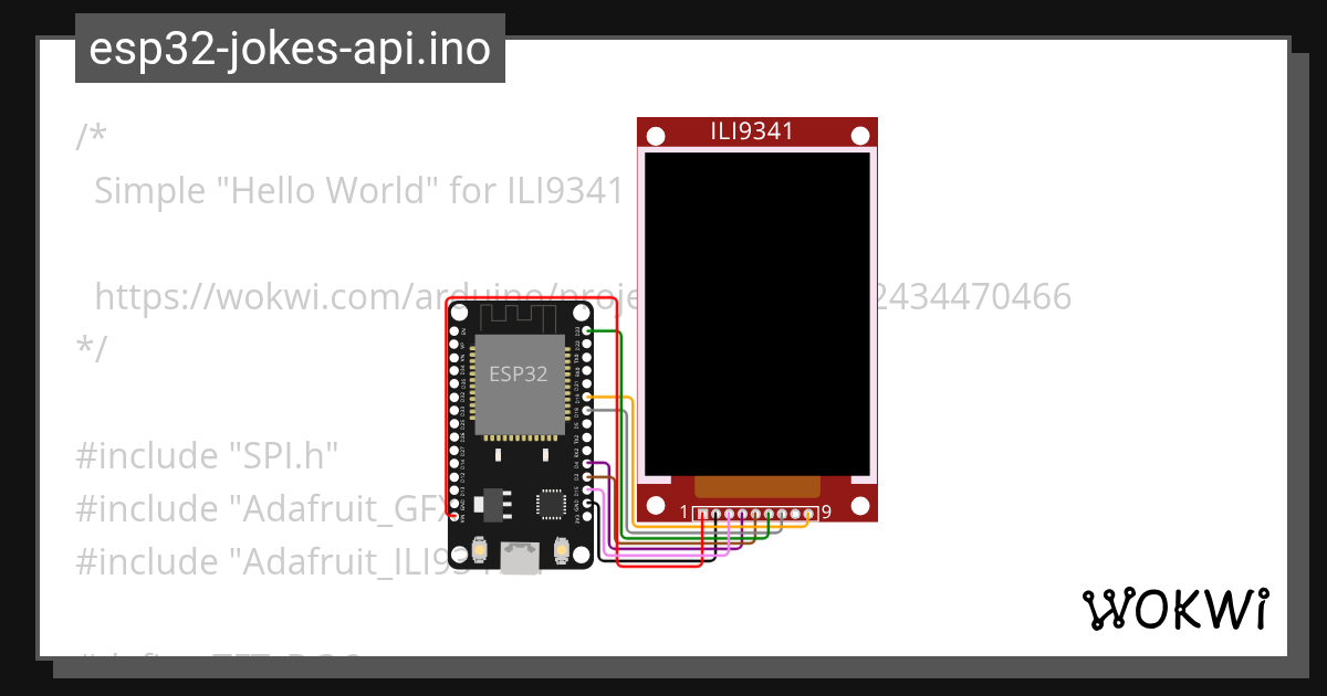 ESP32(ILI9341) - Wokwi ESP32, STM32, Arduino Simulator