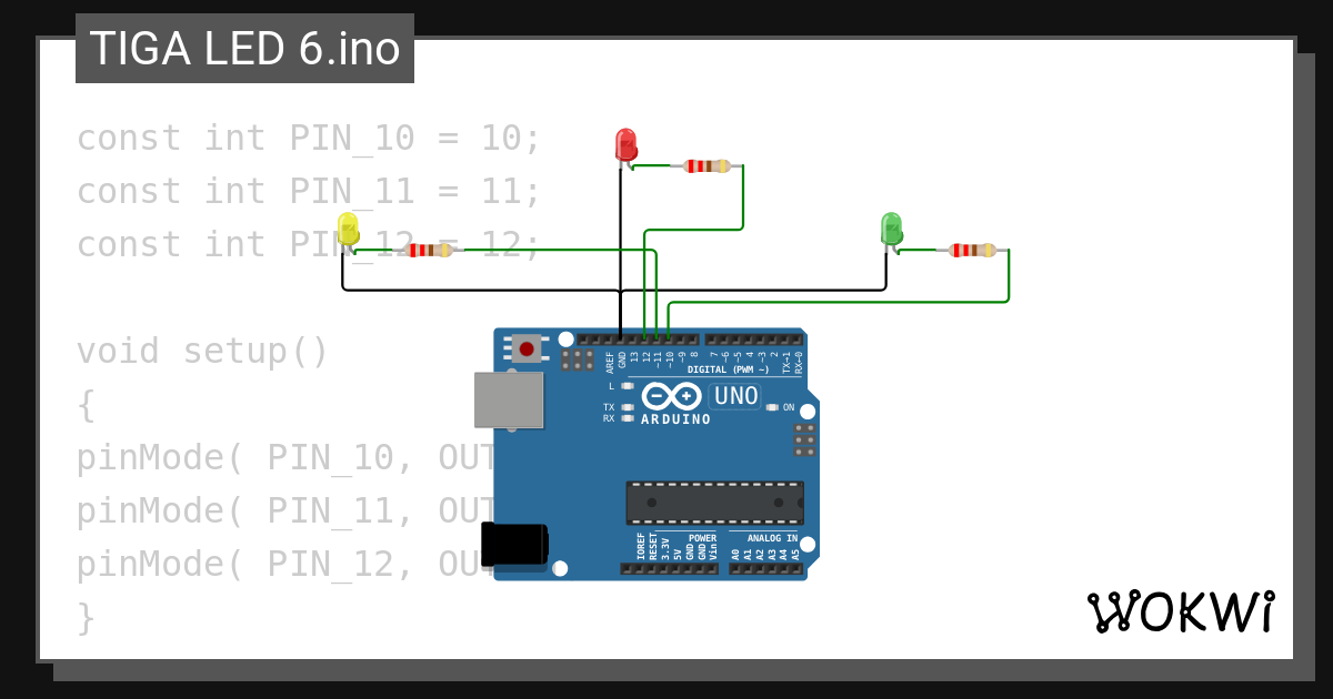 Tiga Led O Wokwi Esp32 Stm32 Arduino Simulator