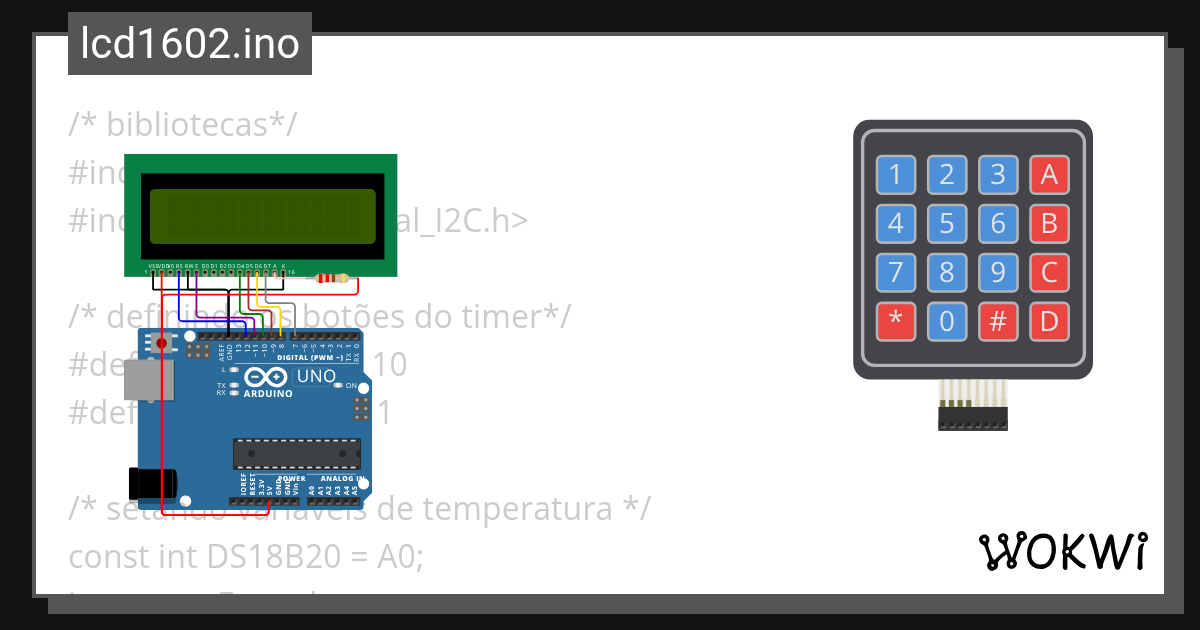 lcd1602.ino - Wokwi ESP32, STM32, Arduino Simulator