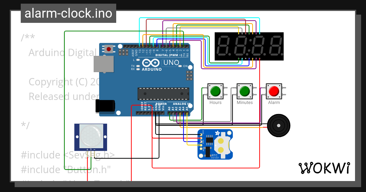 alarm-clock.ino - Wokwi ESP32, STM32, Arduino Simulator