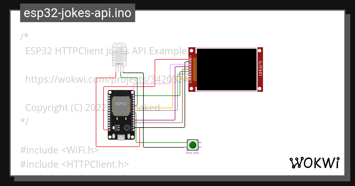 esp32-jokes-api.ino copy - Wokwi ESP32, STM32, Arduino Simulator