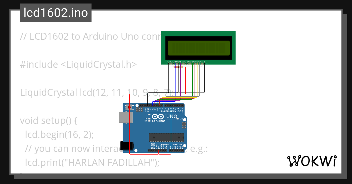 lcd1602.ino - Wokwi ESP32, STM32, Arduino Simulator lcd1602.ino - Wokwi ESP32, STM32, Arduino Simulator