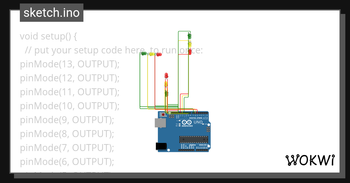 lampu lalu lintas pertigaan - Wokwi ESP32, STM32, Arduino Simulator
