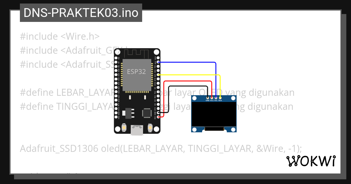 DNS-OLED.ino - Wokwi ESP32, STM32, Arduino Simulator