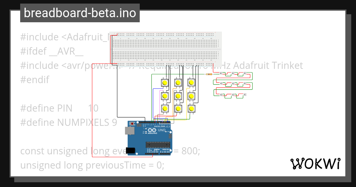 breadboard arduinoUno - Wokwi ESP32, STM32, Arduino Simulator
