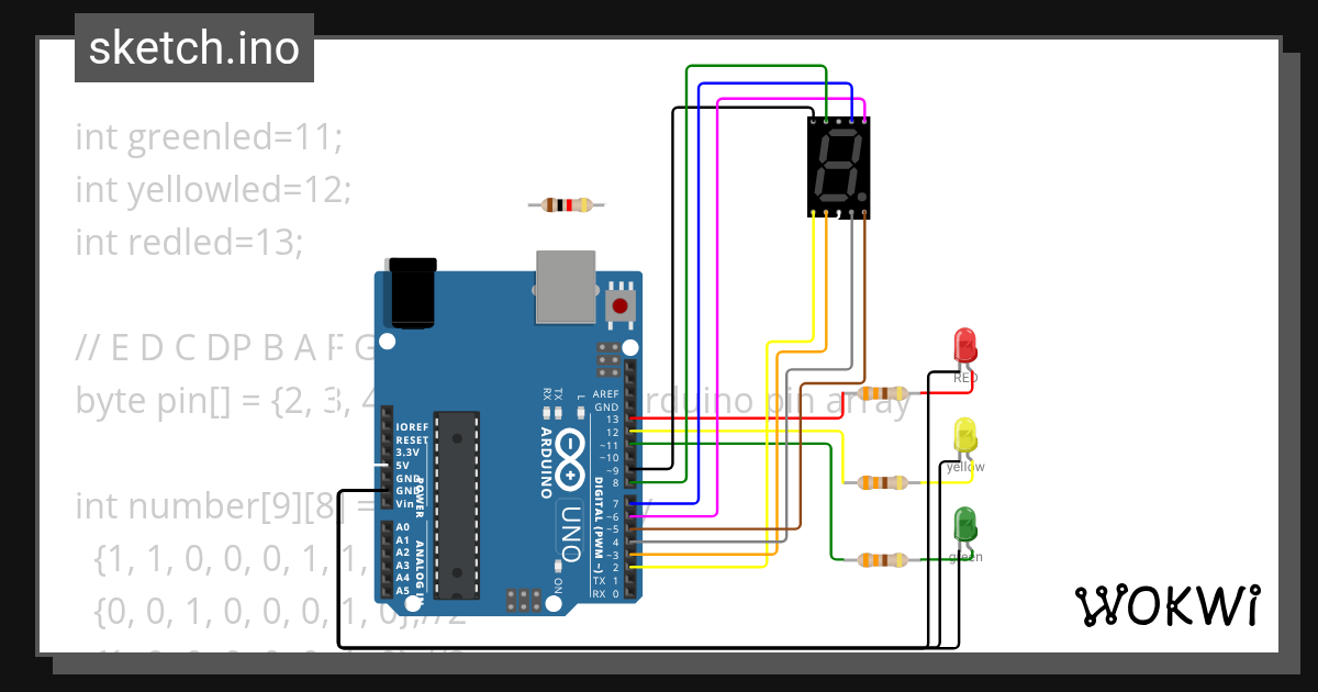 traffic light matrix - Wokwi ESP32, STM32, Arduino Simulator