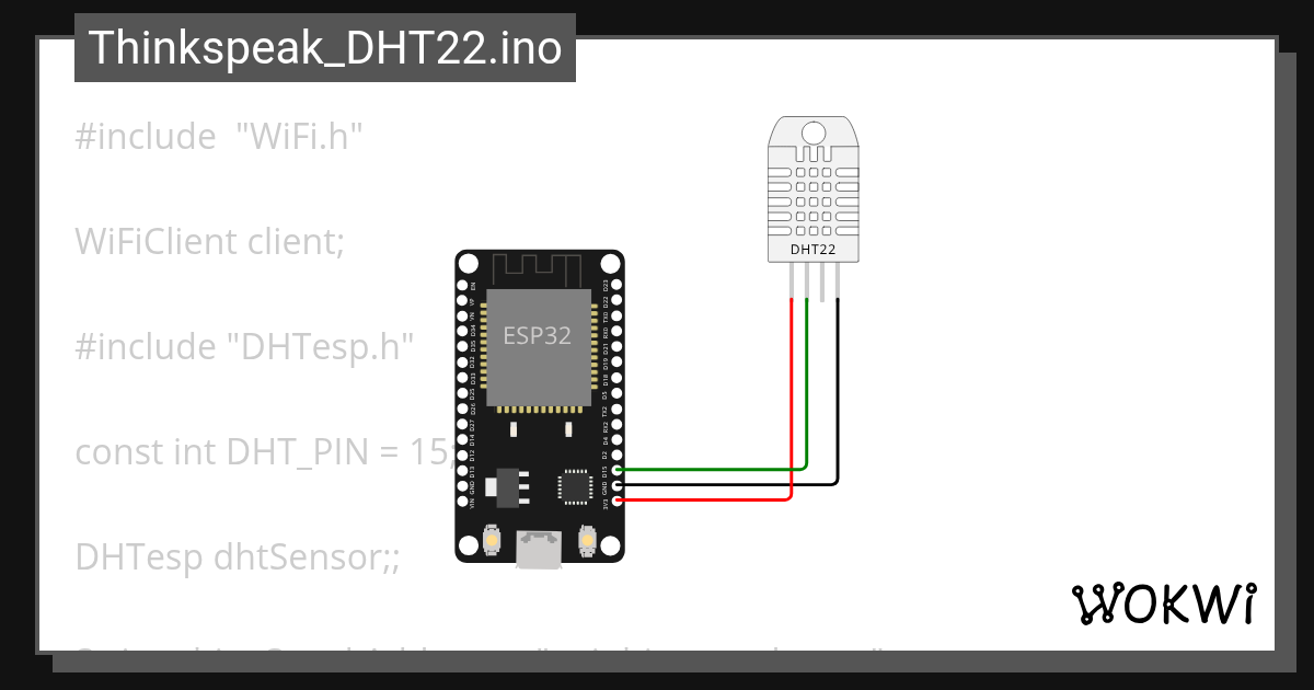 Thinkspeak_DHT22.ino - Wokwi ESP32, STM32, Arduino Simulator