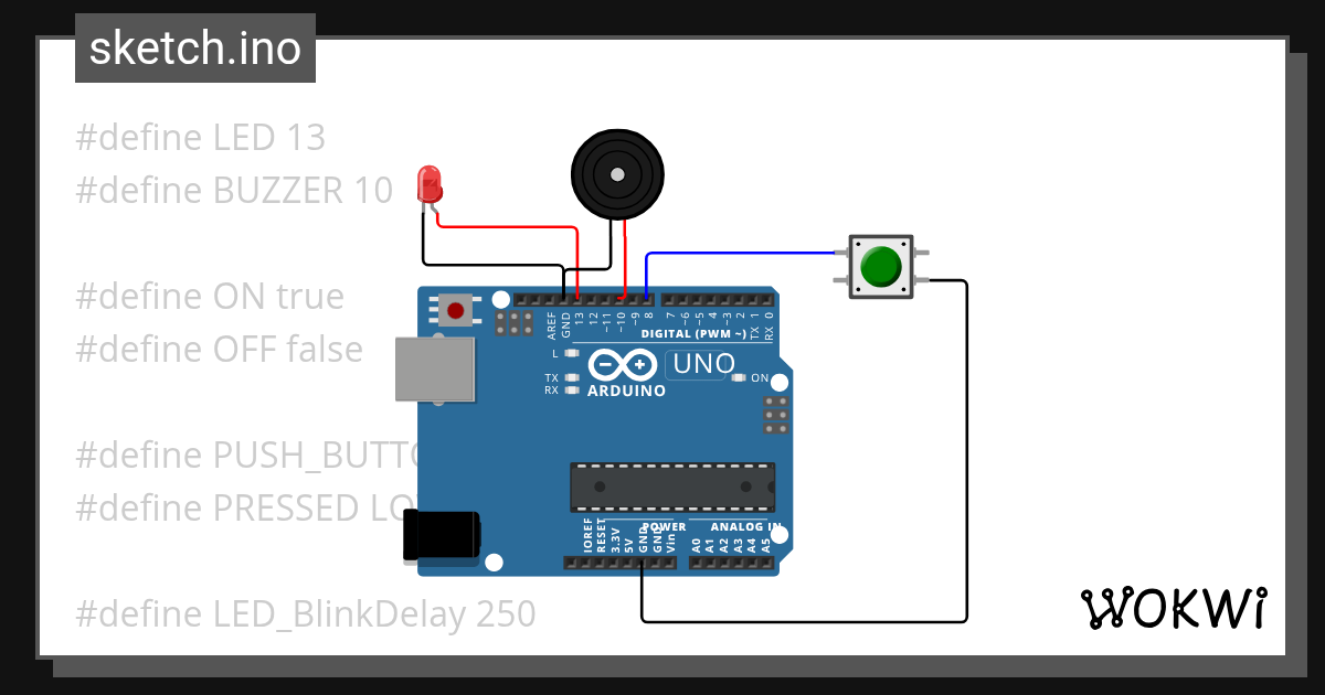 Blink_LED When Buzzer is ON.ino - Wokwi ESP32, STM32, Arduino Simulator