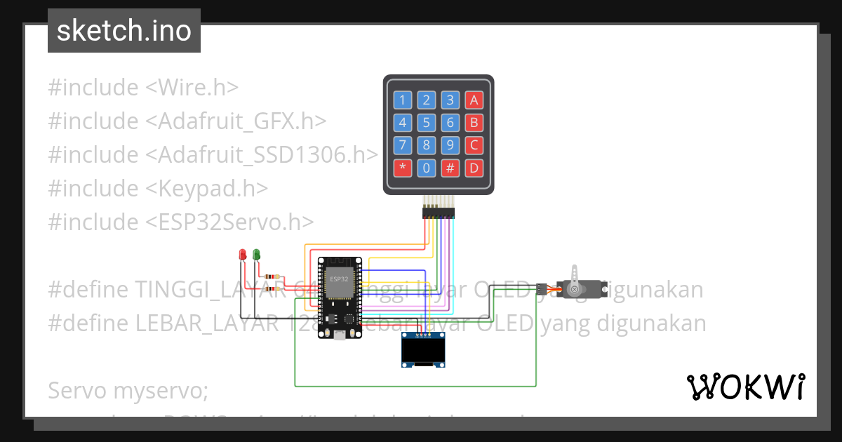 Challenges : Smart Security untuk Locker Barang Perpustakaan - Wokwi ESP32, STM32, Arduino Simulator