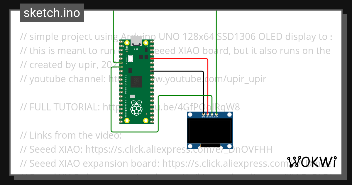 pi pico led ekran.ino - Wokwi ESP32, STM32, Arduino Simulator