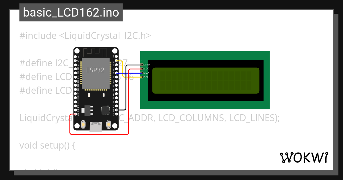 Basic Ldc 16x2 I2c Wokwi Esp32 Stm32 Arduino Simulator 2922
