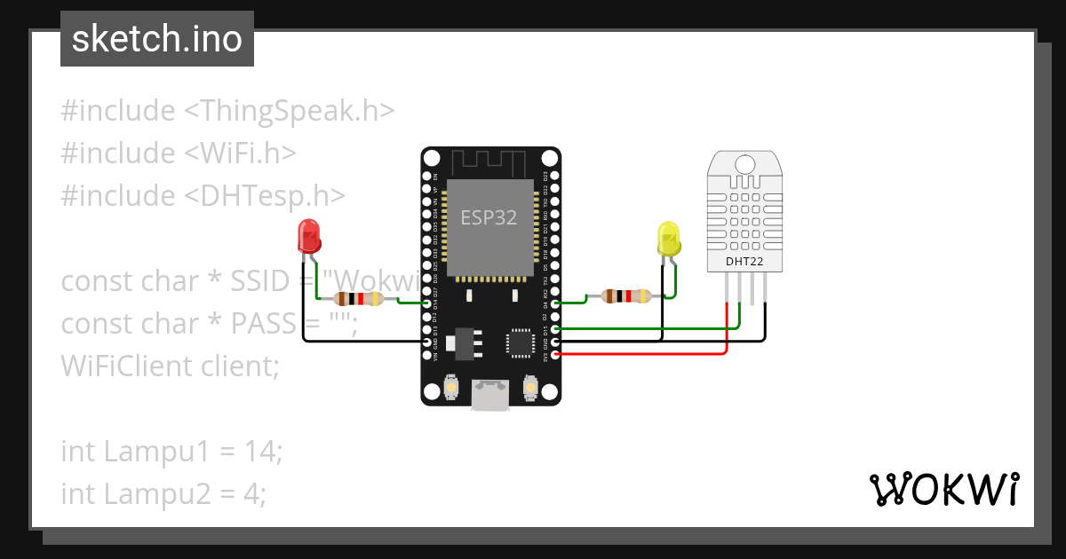ThingSpeak Read Channel - Wokwi ESP32, STM32, Arduino Simulator