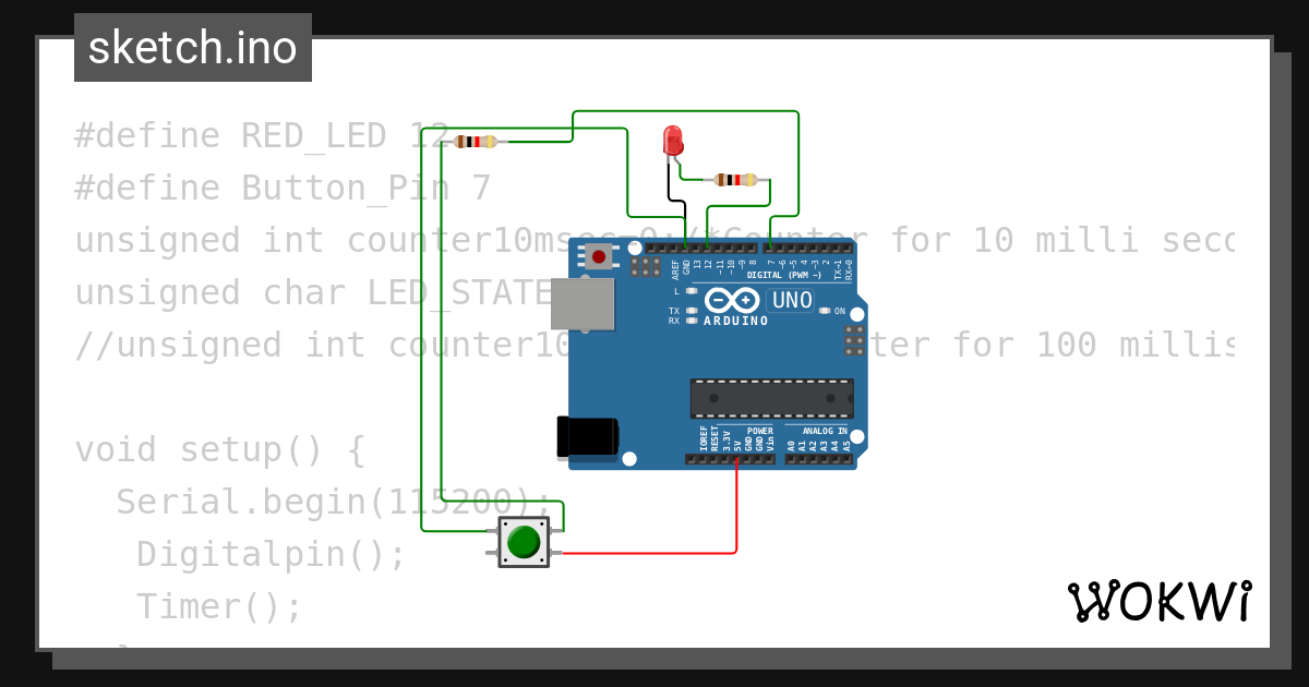 Alternatively On And Off Led When Button Is Pressed Wokwi Esp32 Stm32 Arduino Simulator 