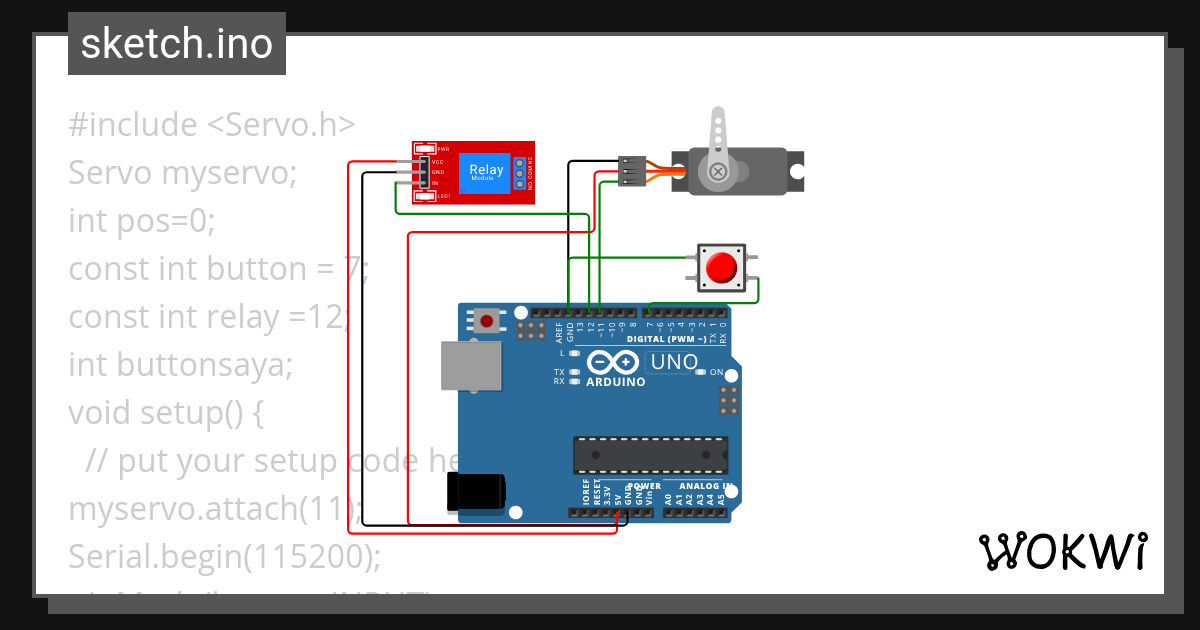 Servo Relay Button O Wokwi Esp32 Stm32 Arduino Simulator
