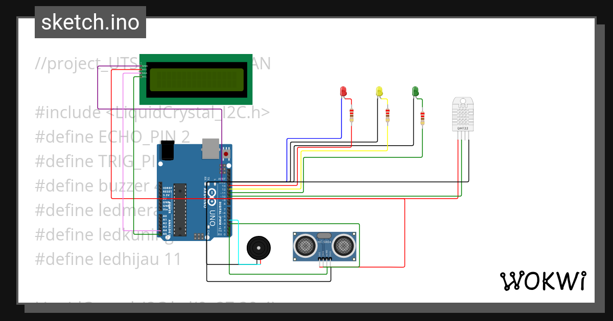 DETEKTOR BANJIR - Wokwi ESP32, STM32, Arduino Simulator