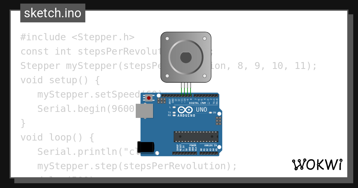 Stepper Motor Wokwi Esp32 Stm32 Arduino Simulator
