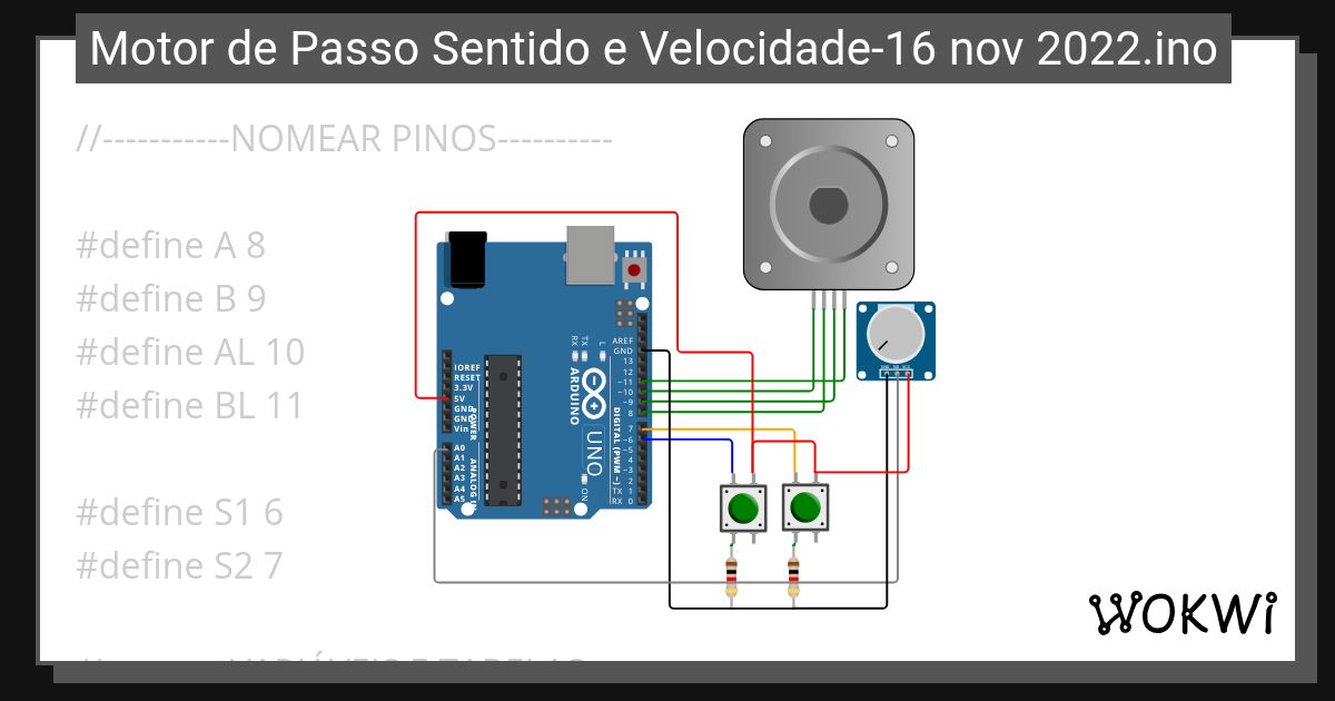 Motor De Passo Sentido E Velocidade 16 Nov O Wokwi Esp32 Stm32 Arduino Simulator 