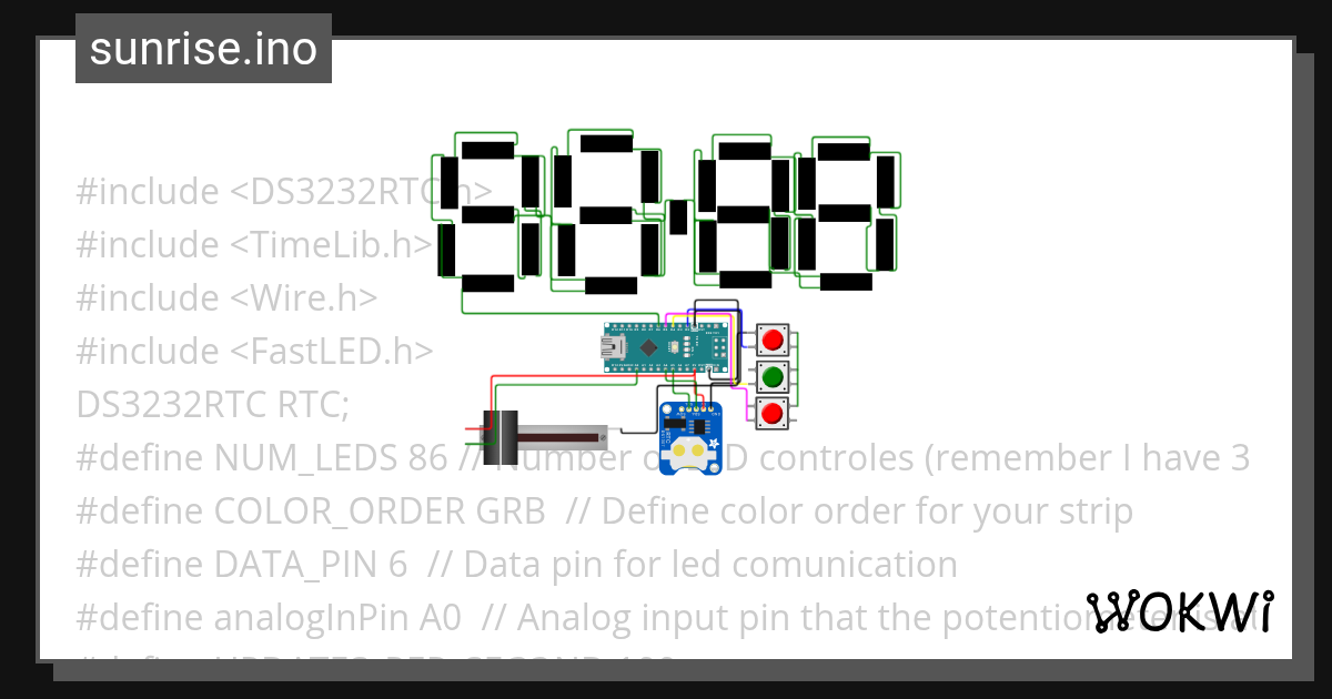 ws2812 digital clock w/nano v2 - Wokwi ESP32, STM32, Arduino Simulator